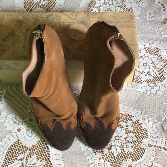 Free People | Shoes | Free People Western Suede Leather Wood Bootie ...